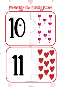Valentine's Day Number Puzzles for Preschoolers