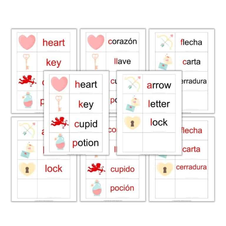 Valentine’s Day Word Wall Cards for Preschoolers
