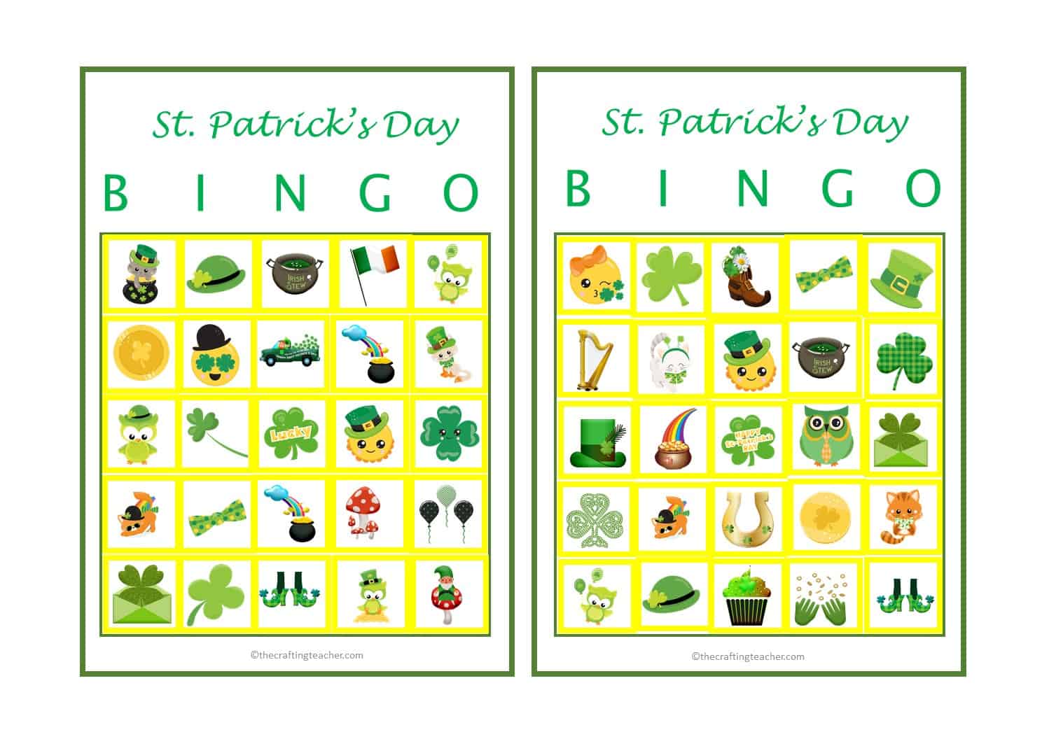 St. Patrick’s Day Bingo for Preschoolers - The Crafting Teacher