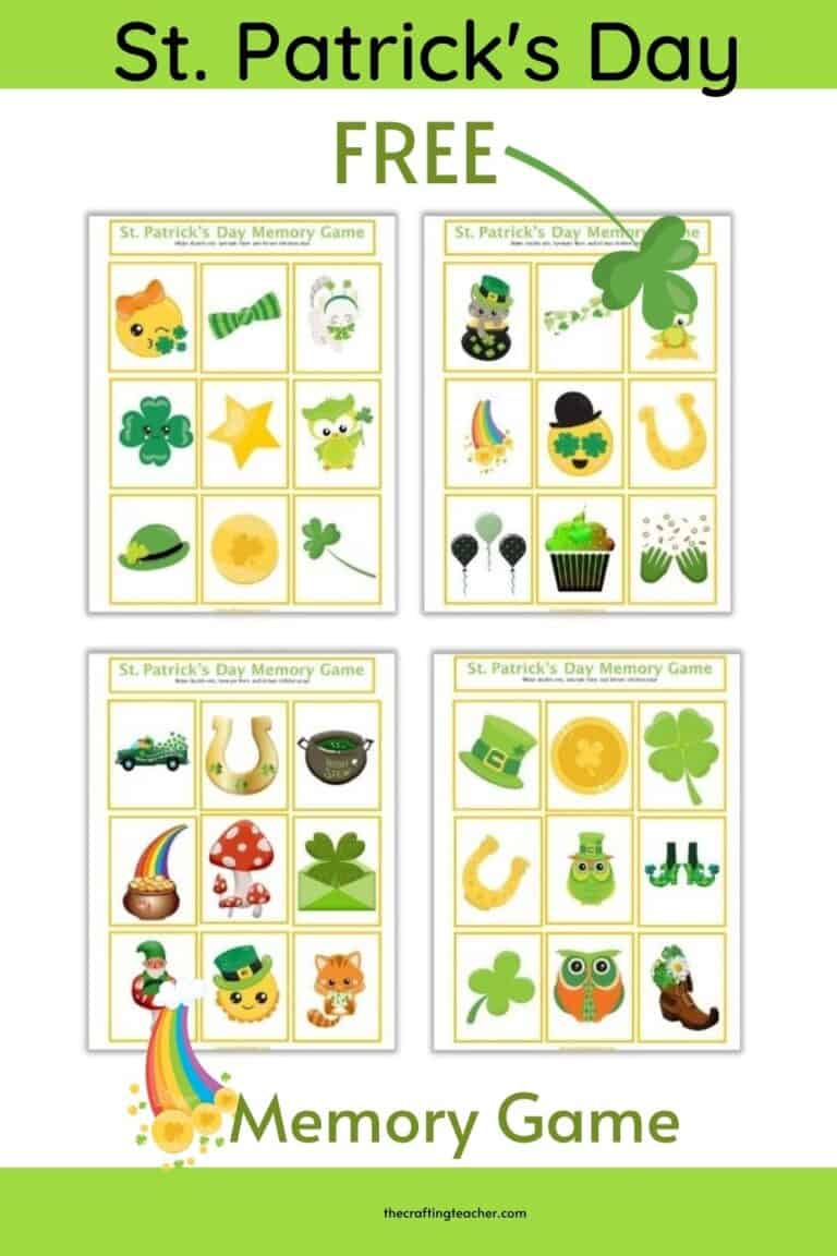 St. Patrick's Day Memory Game for Preschoolers