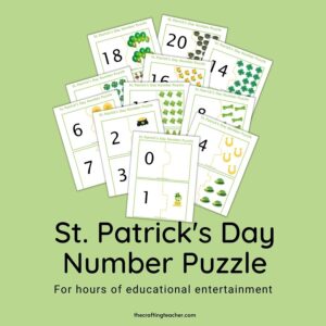 St. Patrick's Day Number Puzzles for Preschoolers - The Crafting Teacher