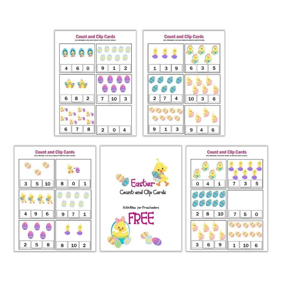 Easter Count and Clip Cards for Preschoolers - The Crafting Teacher