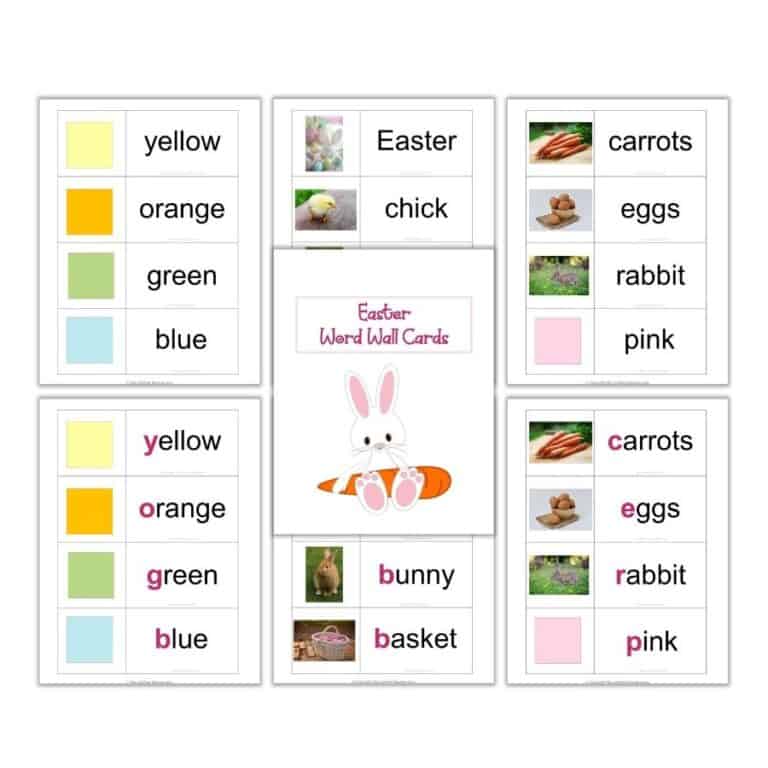 Easter Word Wall Cards for Preschoolers - The Crafting Teacher
