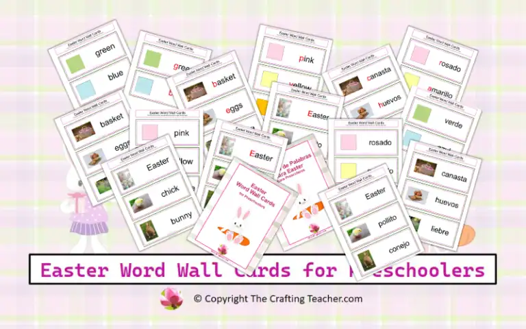 Easter Word Wall Cards for Preschoolers