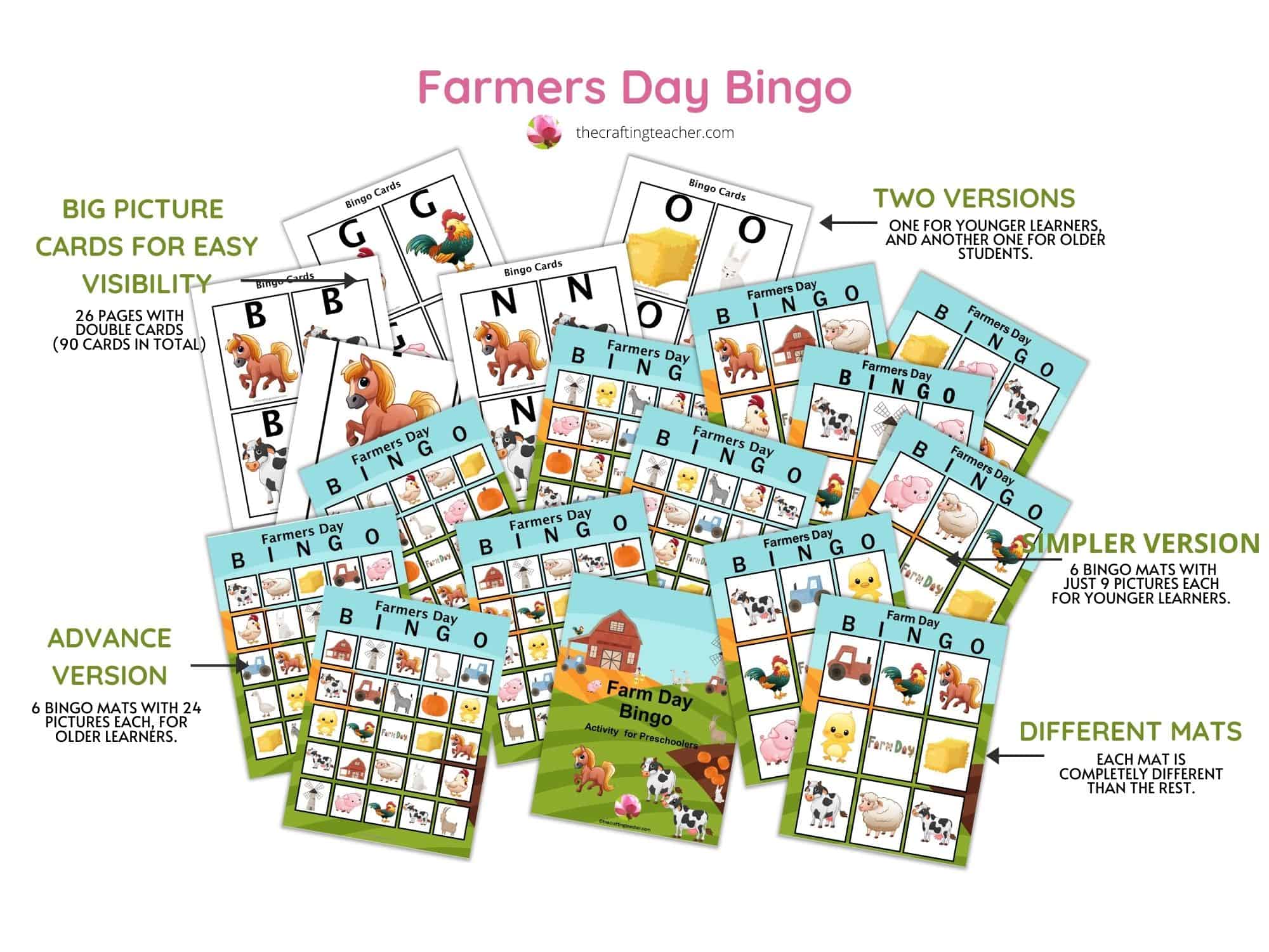 Farmers Day Bingo for Preschoolers - The Crafting Teacher