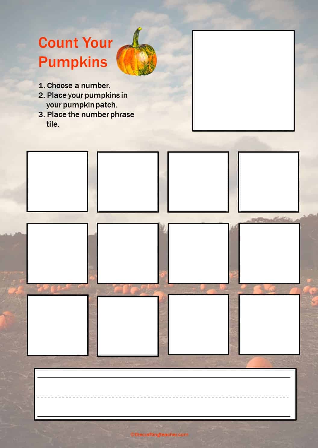 Pumpkin Patch Counting Mats - The Crafting Teacher
