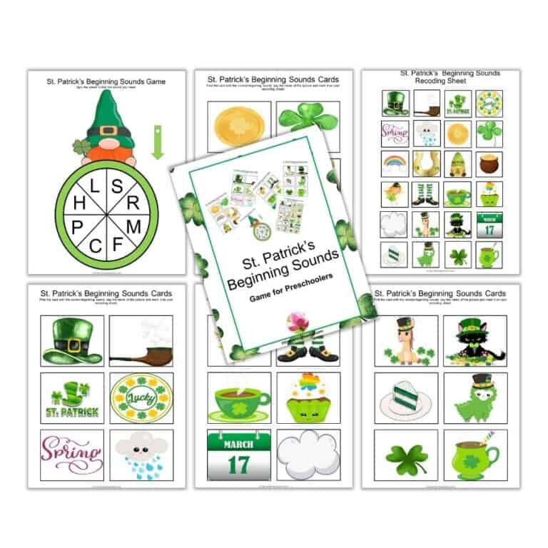 St. Patrick’s Day Beginning Sounds Game for Preschoolers