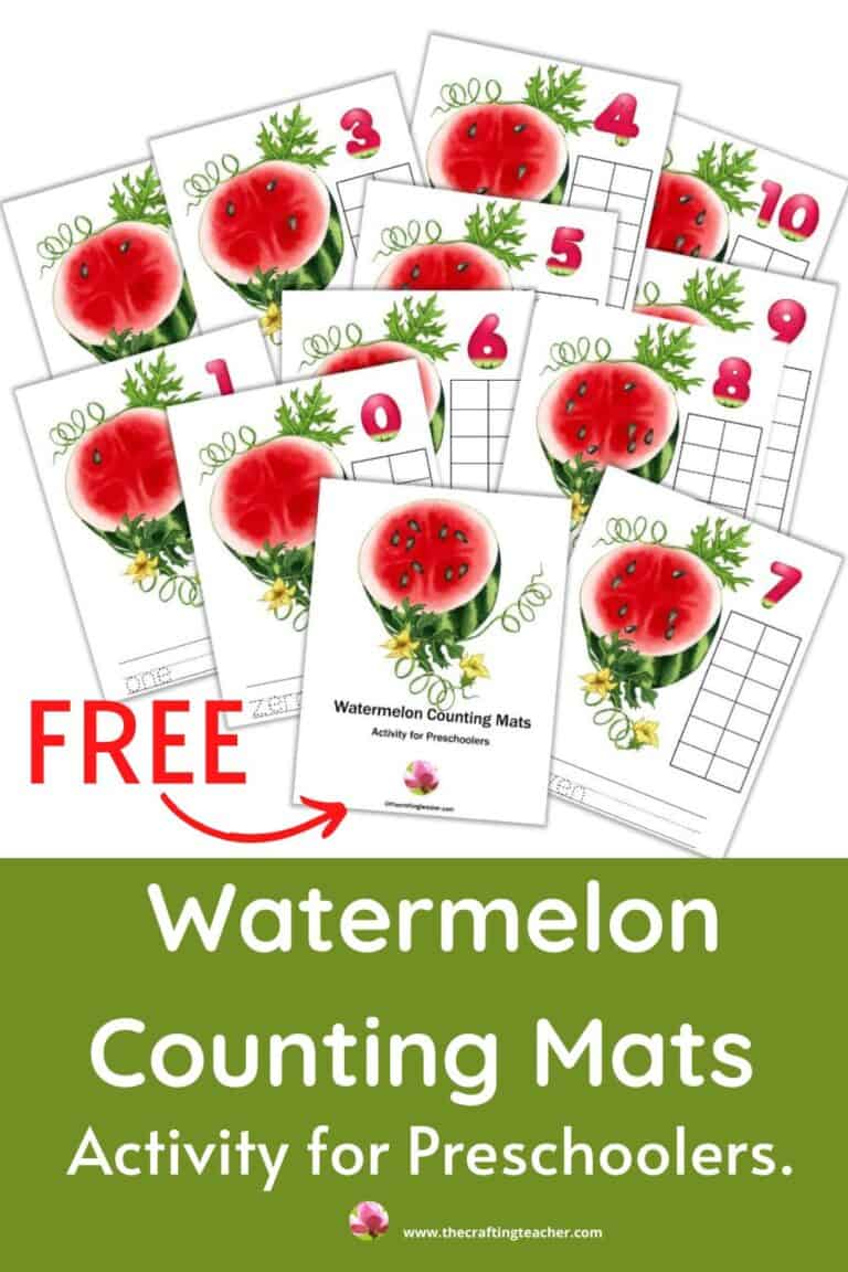 Watermelon Counting Mats for Preschoolers