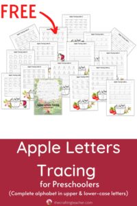 Apple Letters Tracing for Preschoolers - The Crafting Teacher