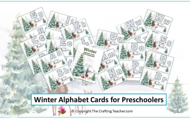 Winter Alphabet Cards for Preschoolers - The Crafting Teacher