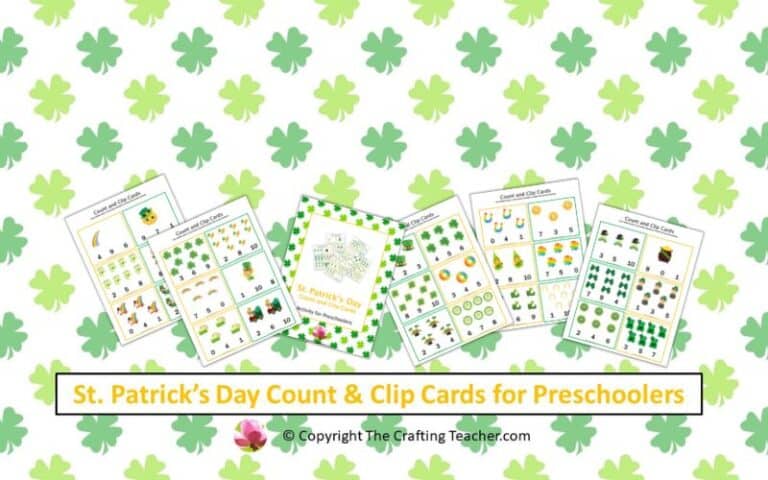 St. Patrick's Day Count & Clip Cards for Preschoolers