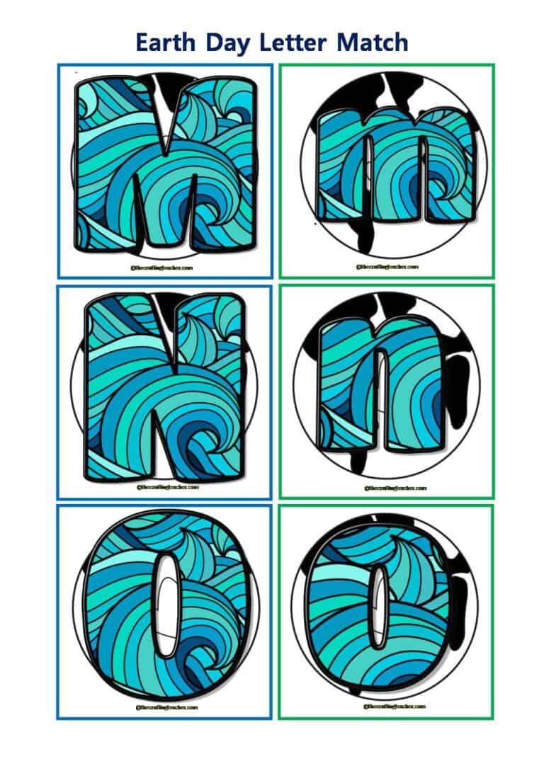 Earth Day Letter Match for Preschoolers