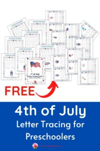 4th of July Letter Tracing Cards for Preschoolers
