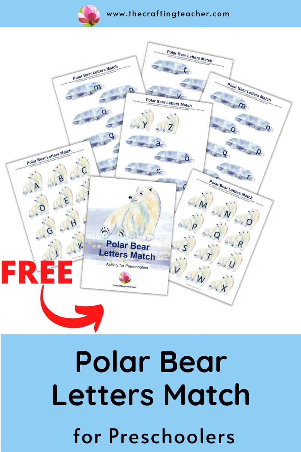 Polar Bear Letters Match for Preschoolers - The Crafting Teacher