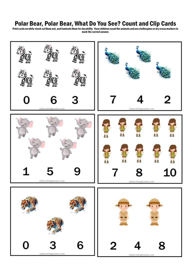 Polar Bear, Polar Bear, What Do You Hear? Story-related Math Pack for ...