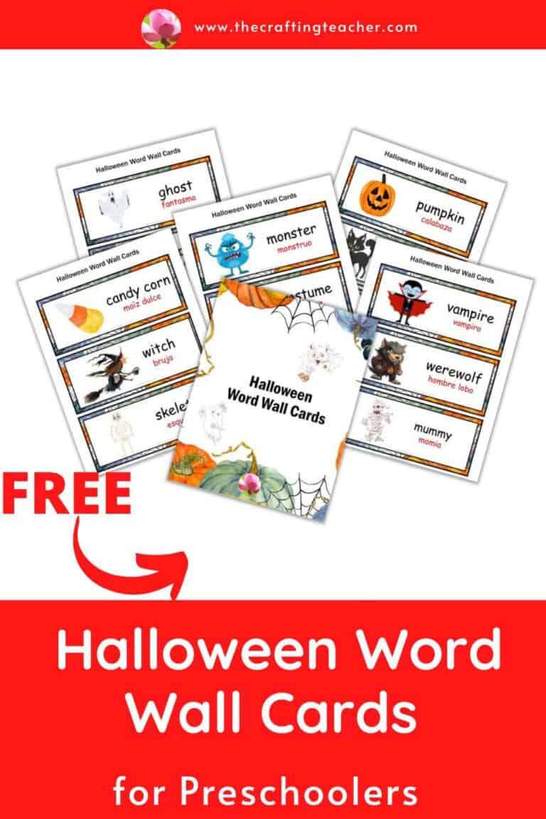 Halloween Word Wall Cards for Preschoolers