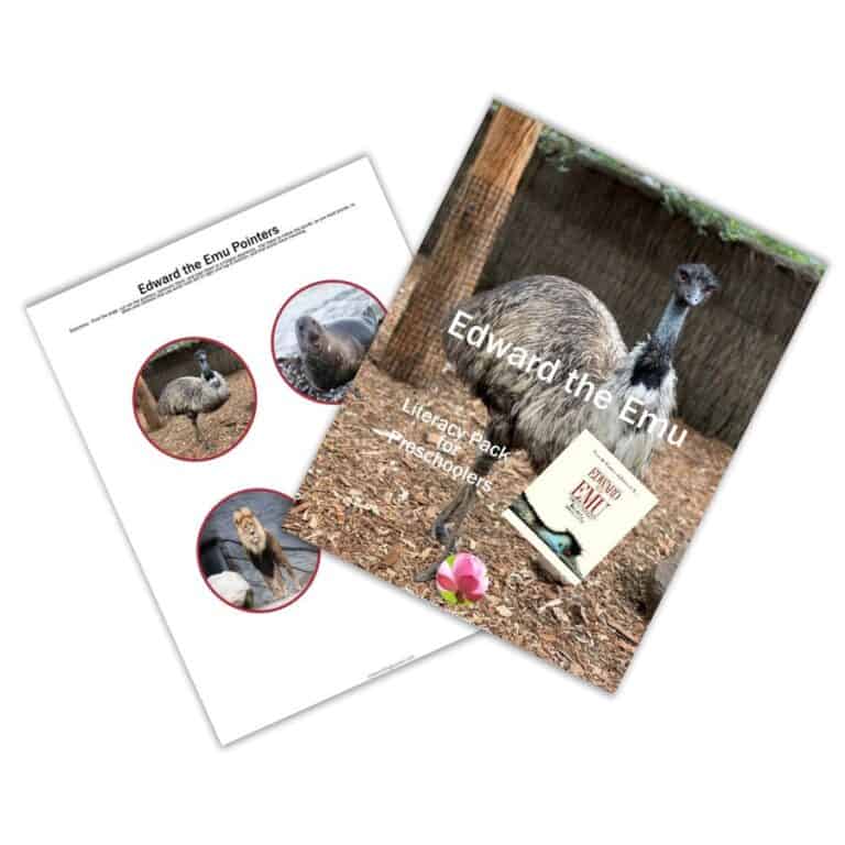 Edward the Emu Story-related Literacy Pack for Preschoolers