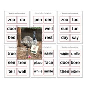 Edward the Emu Story-related Literacy Pack for Preschoolers