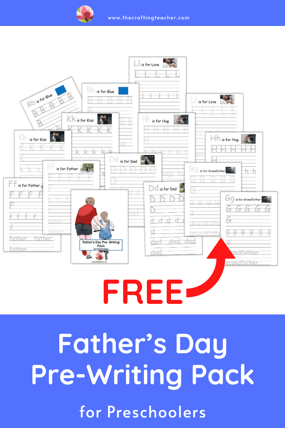 Father’s Day Pre-Writing Pack for Preschoolers - The Crafting Teacher
