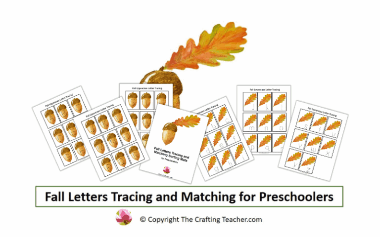 Fall Letters Tracing and Matching for Preschoolers - The Crafting Teacher