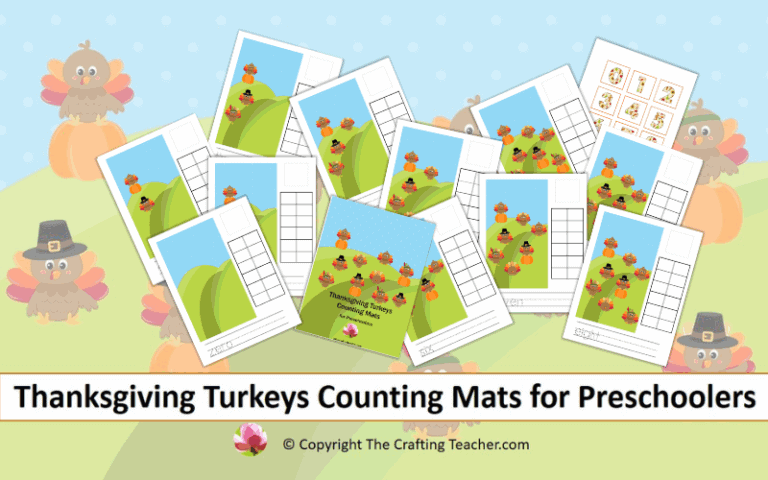 Thanksgiving Turkeys Counting Mats for Preschoolers - The Crafting Teacher