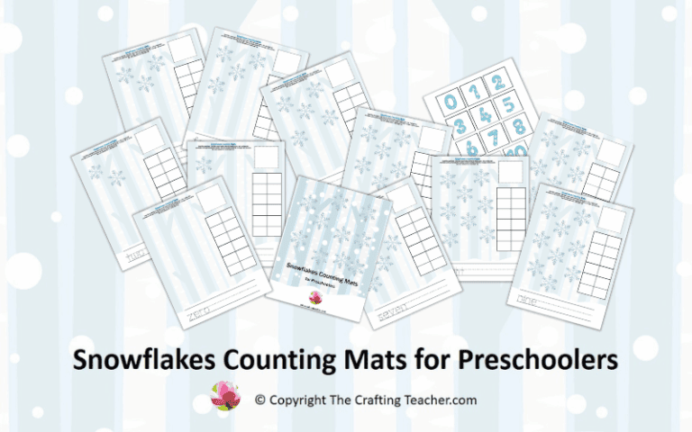Snowflakes Counting Mats for Preschoolers