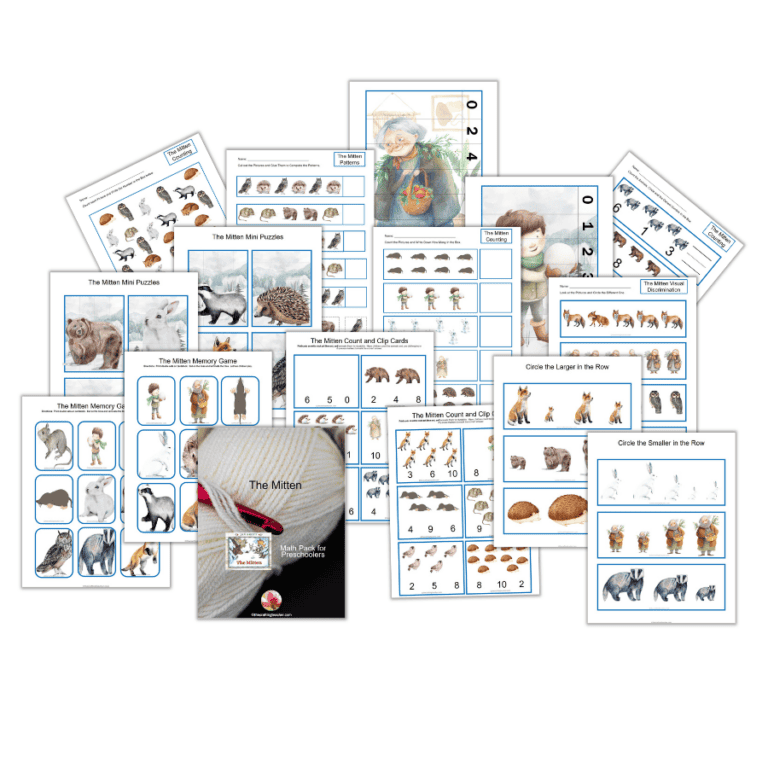 The Mitten Story-related Math Pack for Preschoolers - The Crafting Teacher