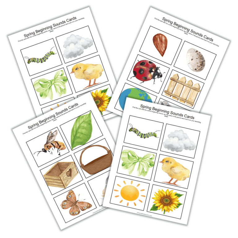 Spring Beginning Sounds Game for Preschoolers