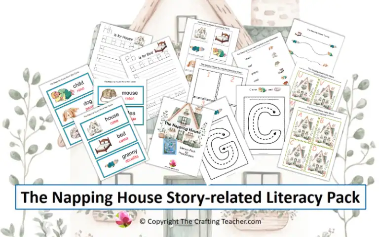 The Napping House Story-related Literacy Pack for Preschoolers